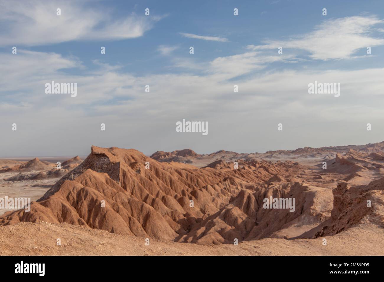 Valleys made of salt in the driest desert of the world, Atacama in ...