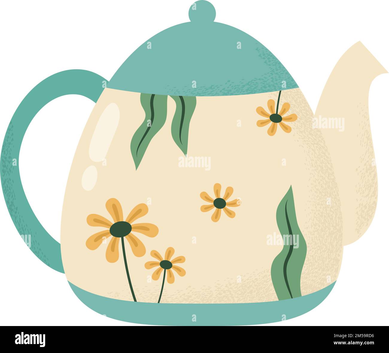 floral teapot design Stock Vector Image & Art - Alamy
