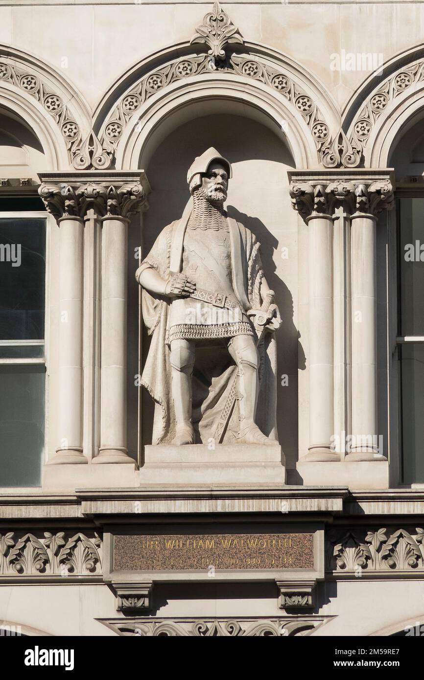 LONDON, UK - AUGUST 25, 2017: Statue of Sir William Walworth, twice ...