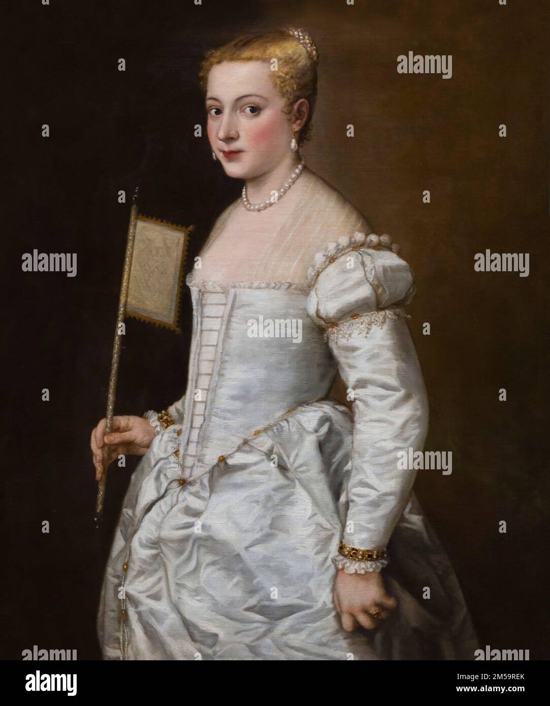 Portrait of a lady in white titian hi-res stock photography and images ...