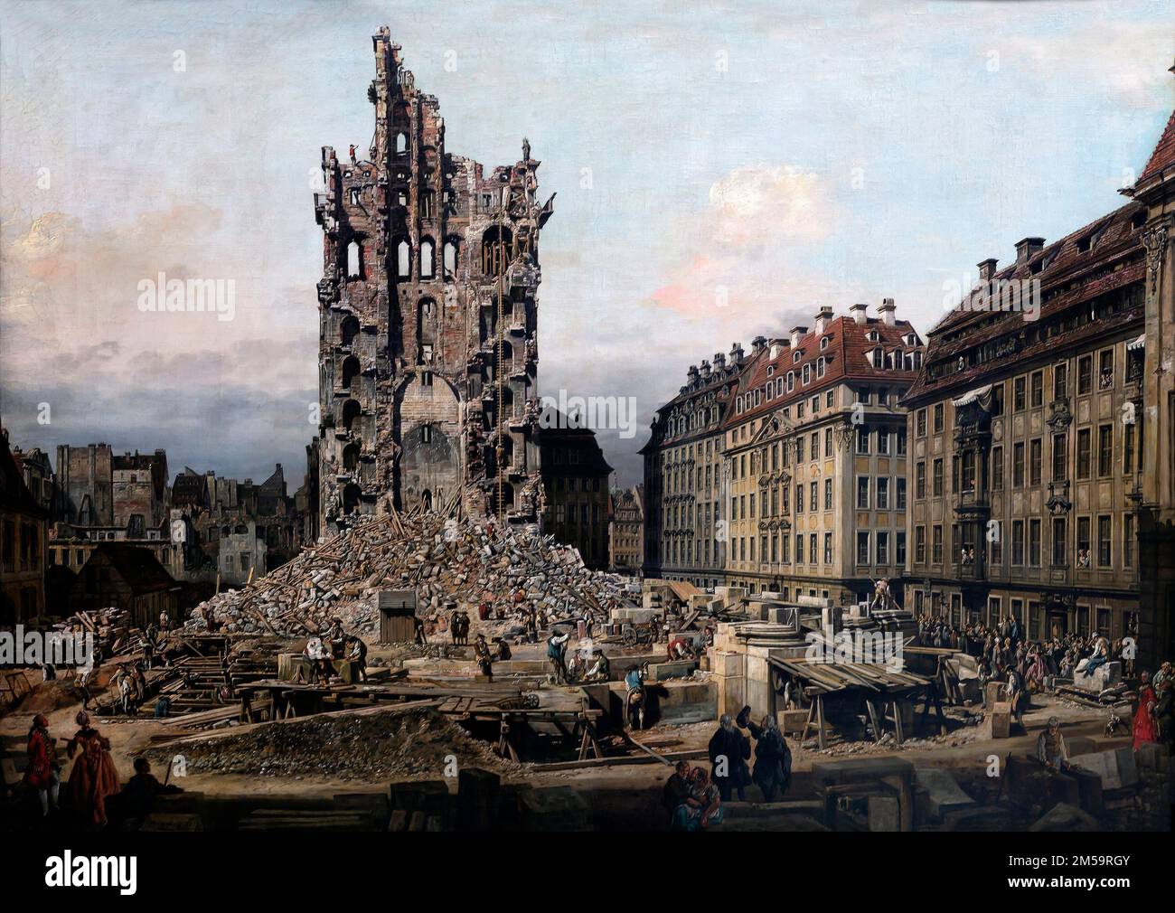 The ruins of the former kreuzkirche in dresden hi-res stock photography ...