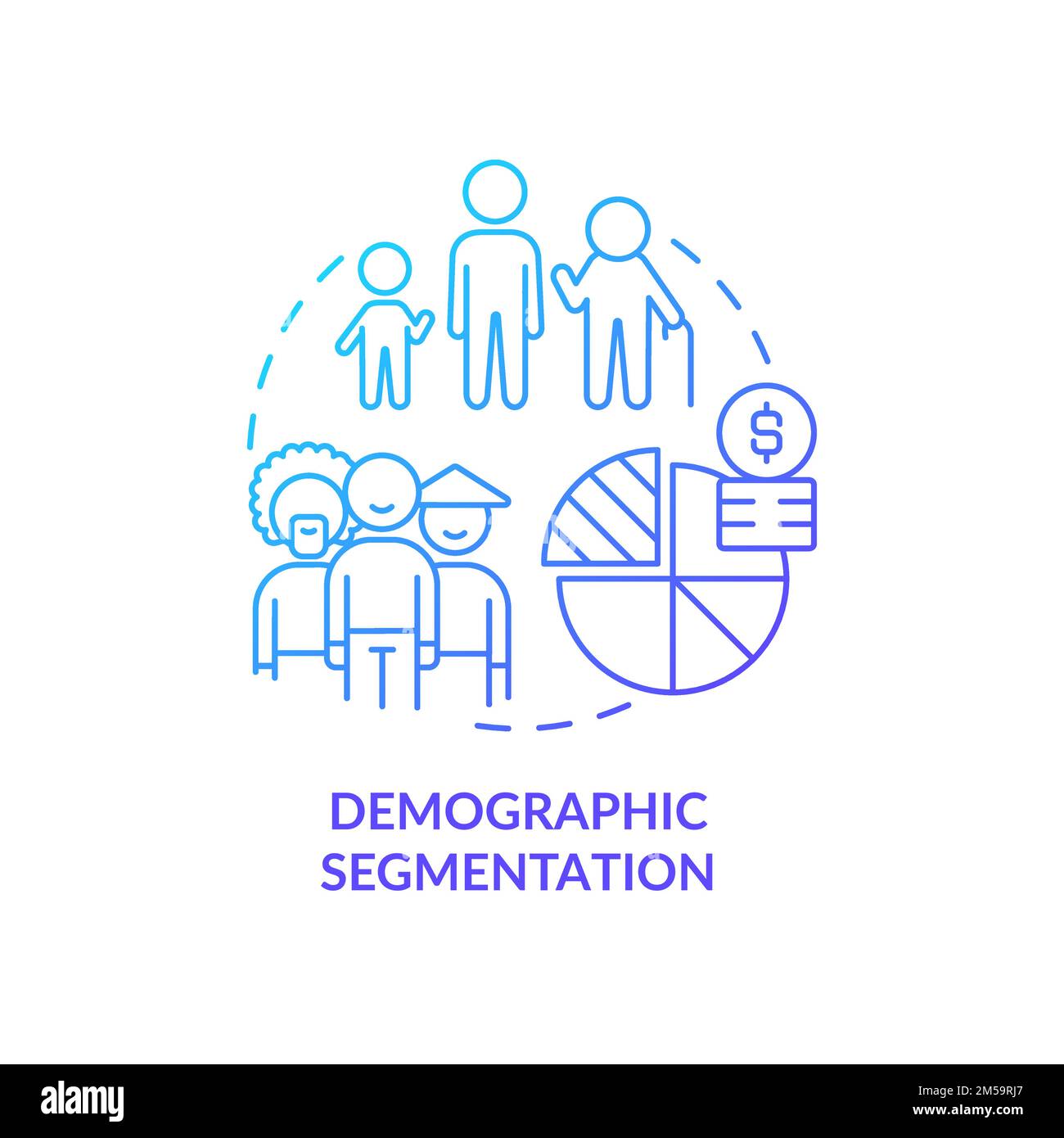 Demographic Segmentation Blue Gradient Concept Icon Stock Vector Image