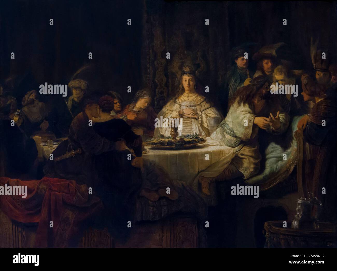 Samson telling the riddle at the wedding feast hi-res stock photography ...