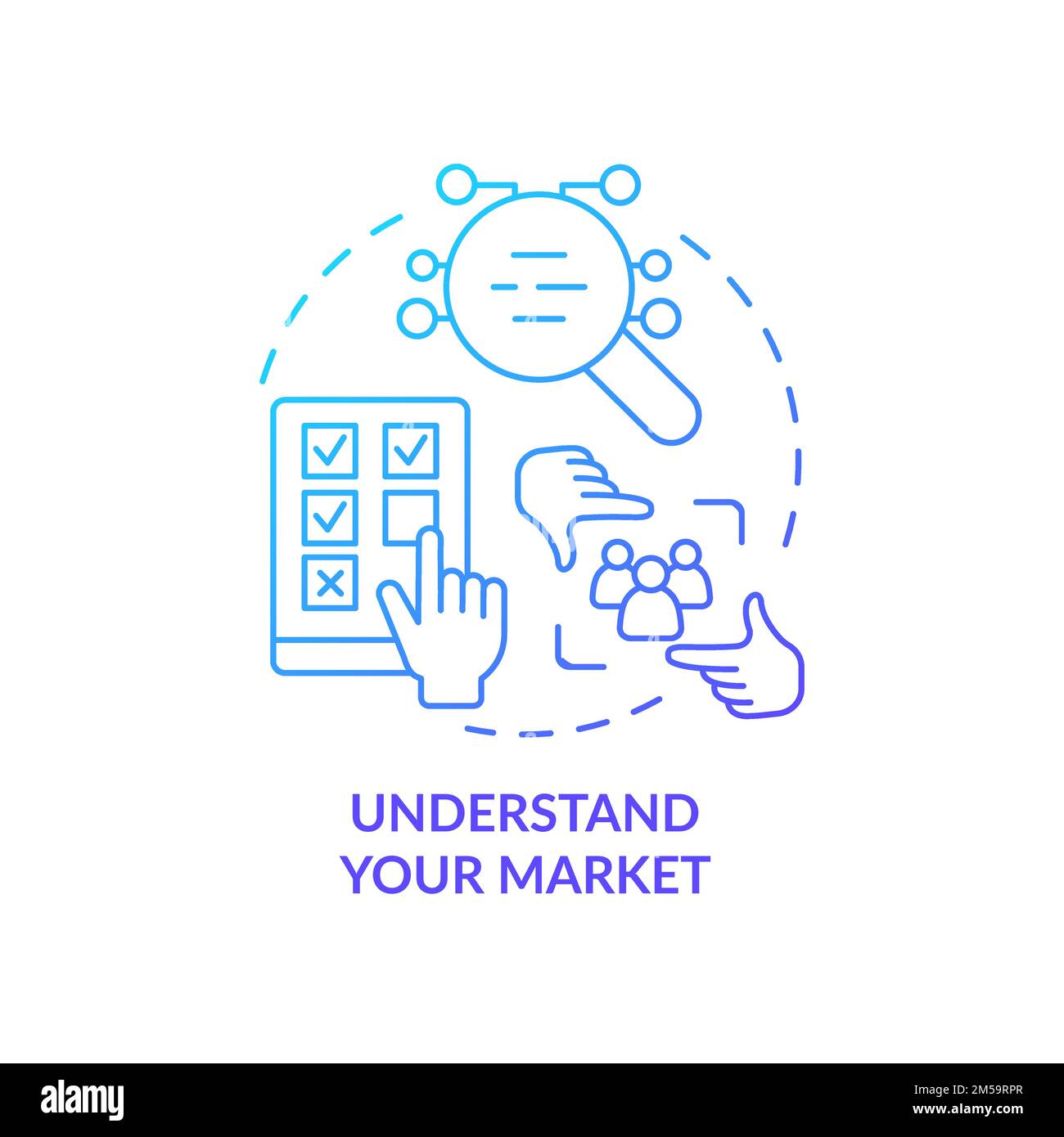 Understand your market blue gradient concept icon Stock Vector Image & Art - Alamy