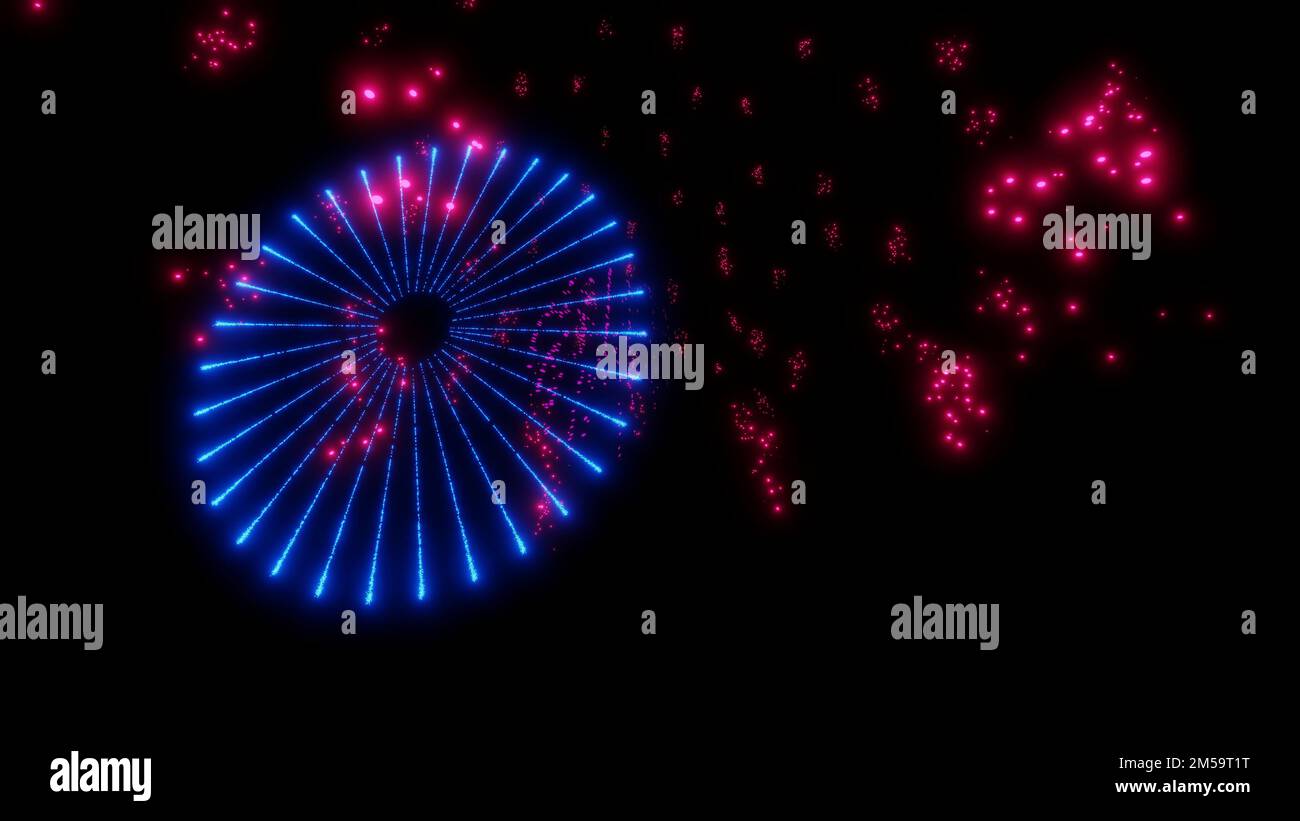 Fireworks display in night sky background Stock Photo - Alamy