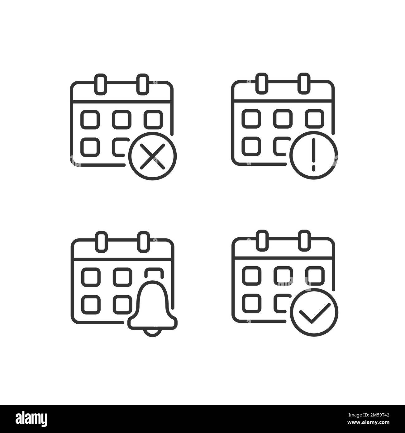 Calendar app management pixel perfect linear icons set Stock Vector ... Calendar app management pixel perfect linear icons set Stock Vector ...