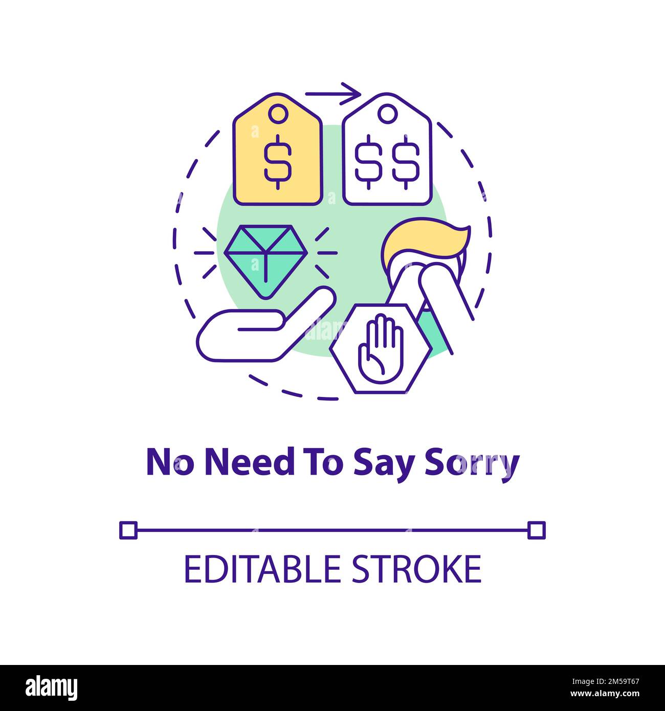 No need to say sorry concept icon Stock Vector Image & Art - Alamy