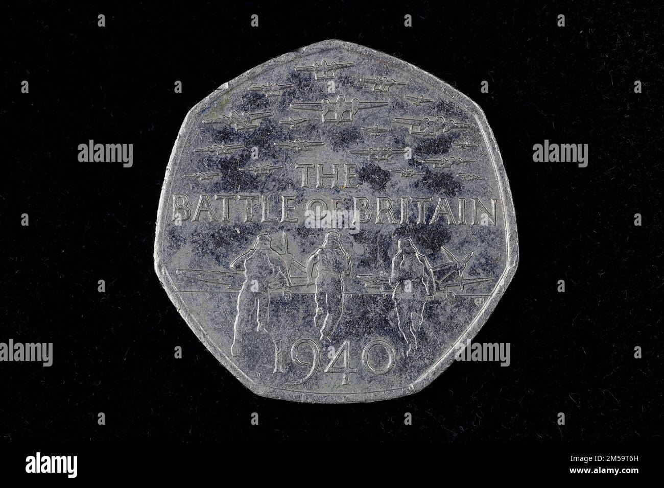 Queen Elizabeth II 50p: Battle of Britain issued 2015 Stock Photo - Alamy