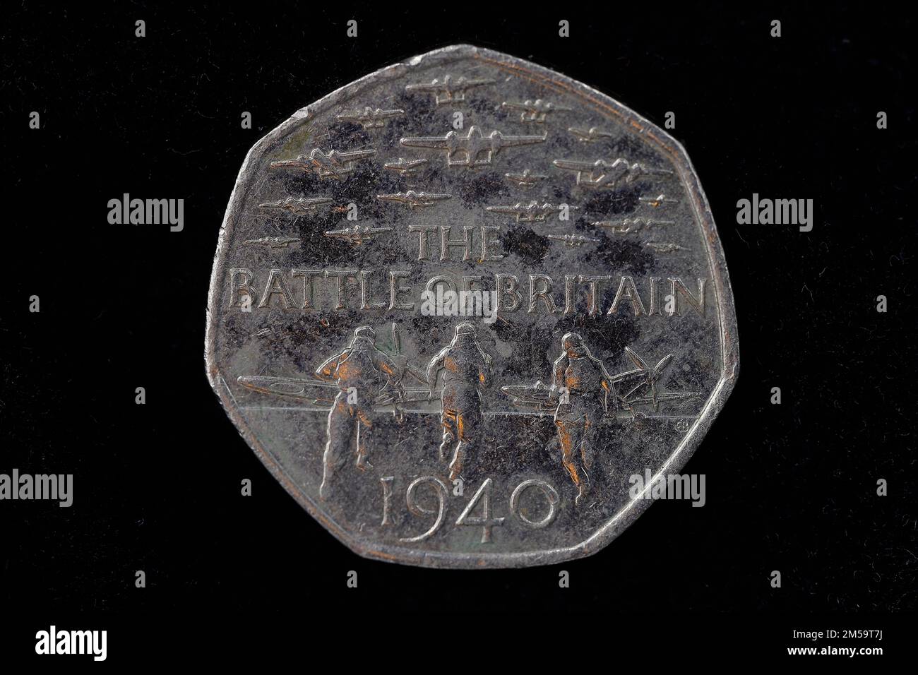 Queen Elizabeth II 50p: Battle of Britain issued 2015 Stock Photo - Alamy