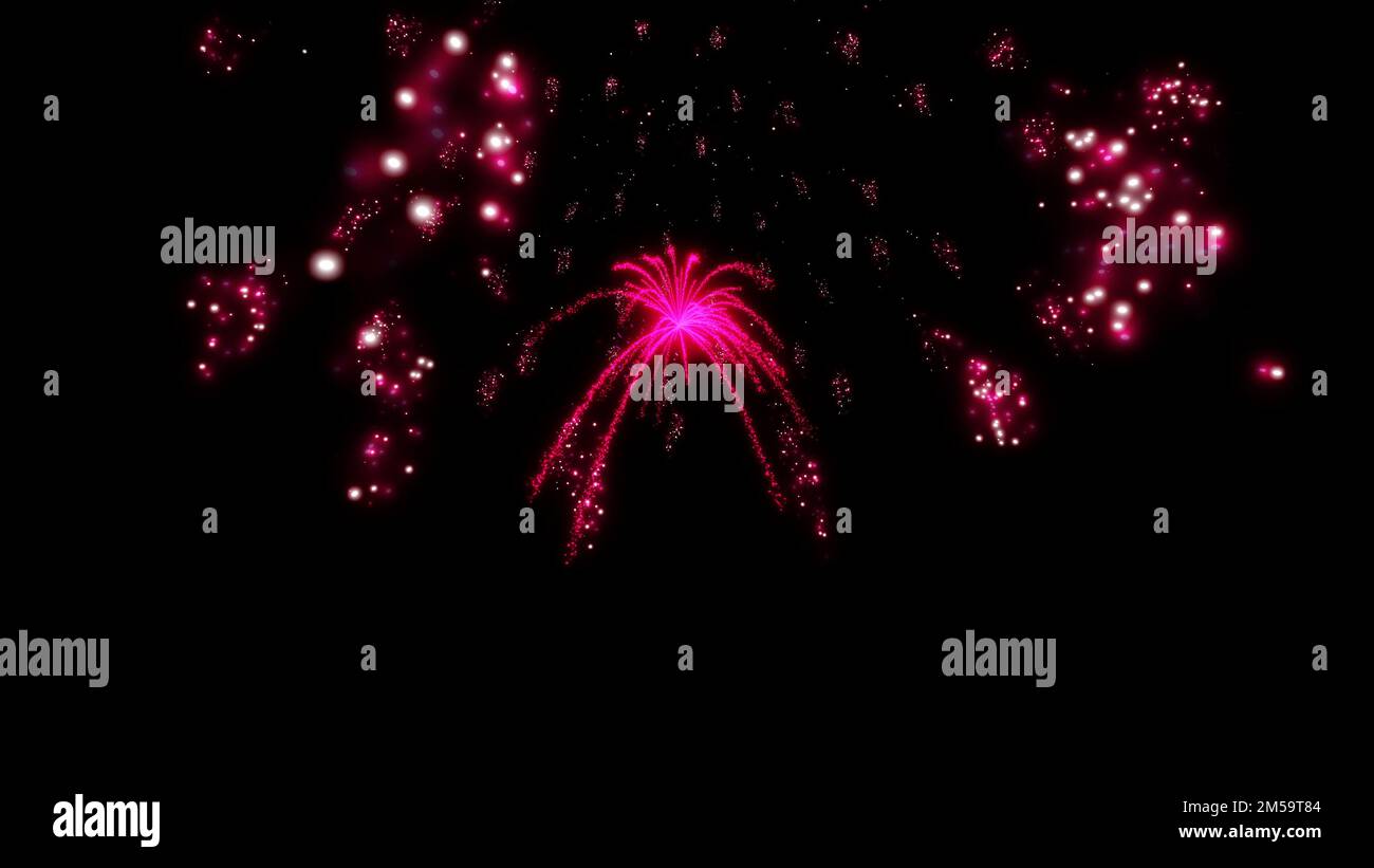 Fireworks display in night sky background Stock Photo - Alamy