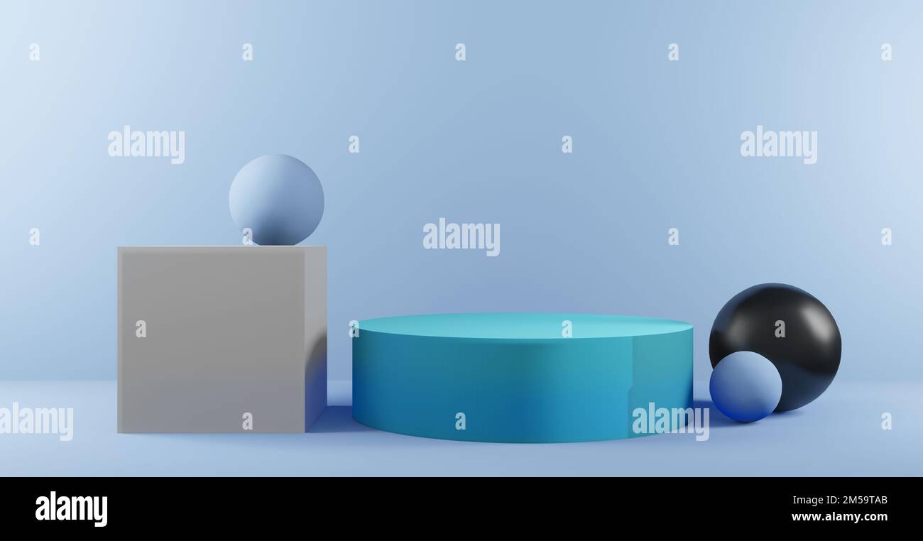 Ellipse and Boxes Pedestal Template. Studio Scene For Product Display ...