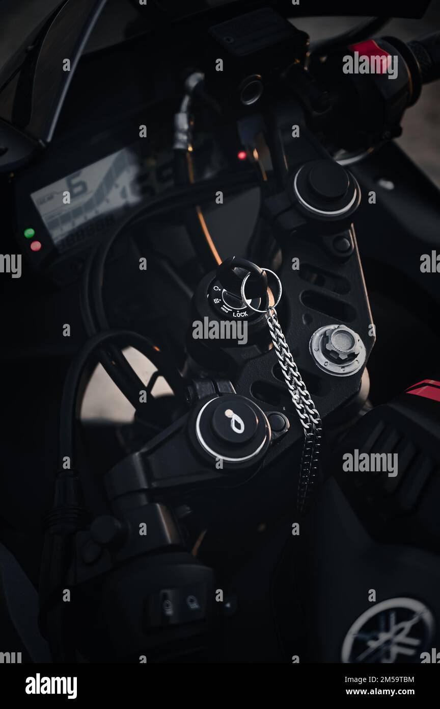 An instrument console of sports bike Stock Photo - Alamy