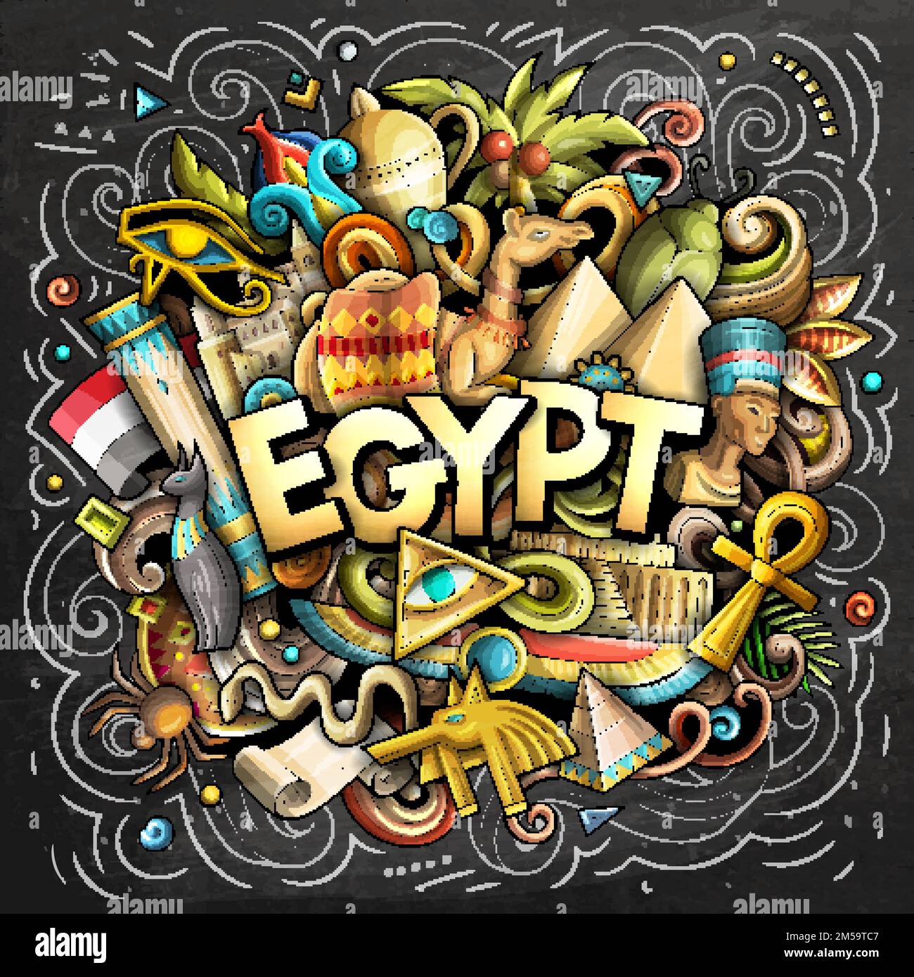 Egypt cartoon doodle illustration. Funny design Stock Vector Image ...