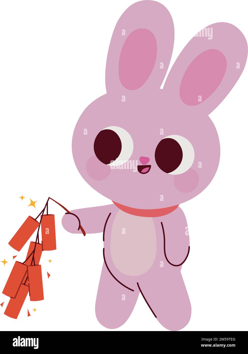 happy pink rabbit Stock Vector Image & Art - Alamy