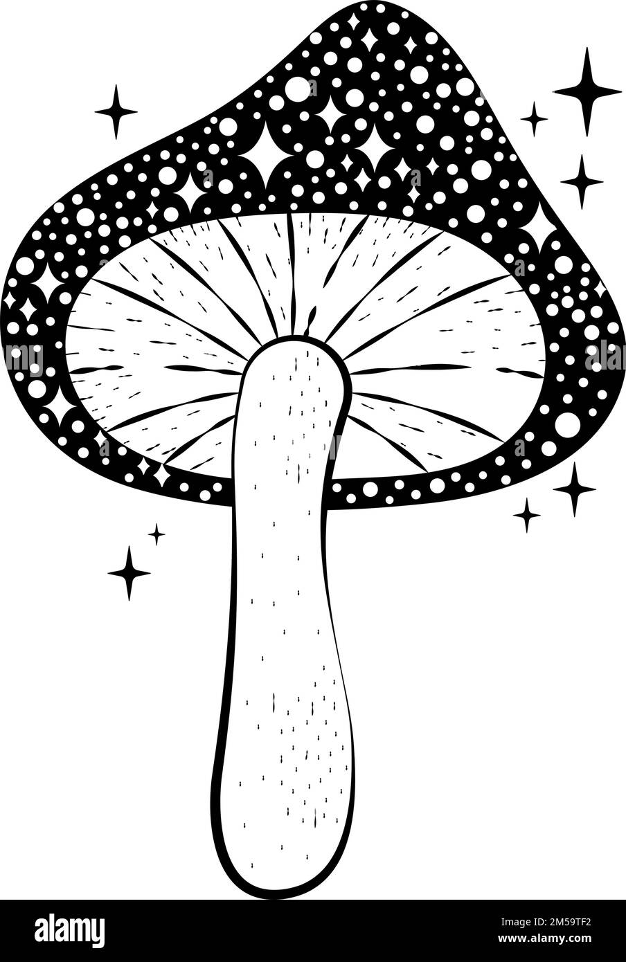 black mushroom vector Stock Vector Image & Art - Alamy