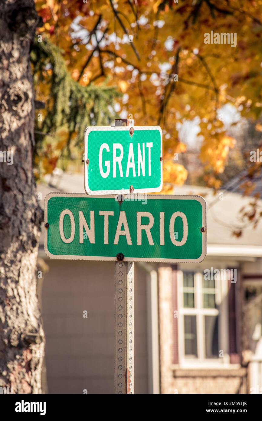 Road and street signs in North America USA Stock Photo - Alamy