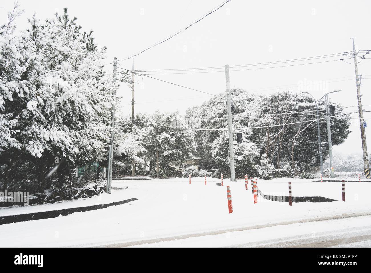 Jeju Island and Snow Landscape Stock Photo - Alamy