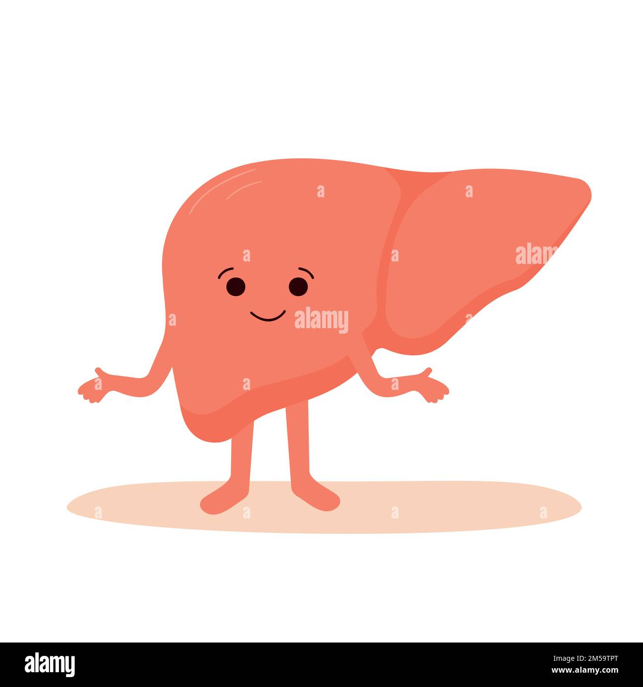 Love Your Liver Awareness Month. Healthy happy and smiling liver ...