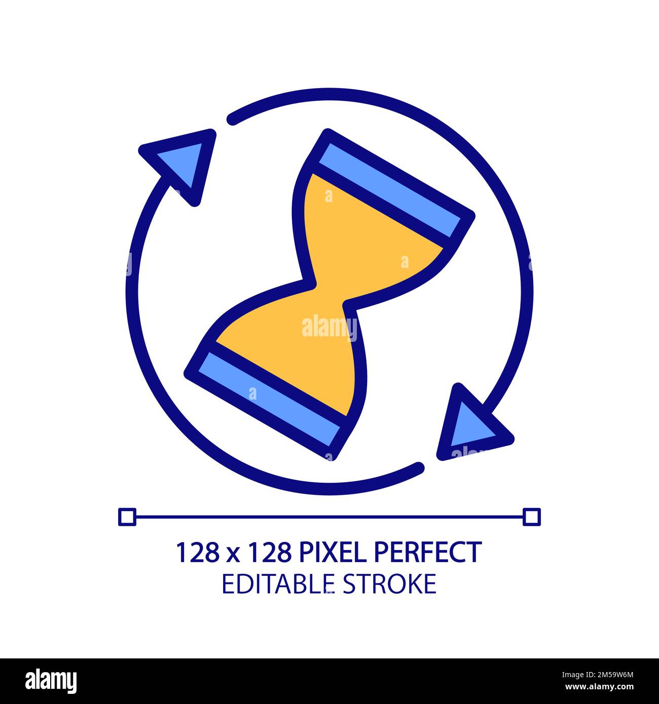 Rotating sand clock pixel perfect RGB color icon Stock Vector Image ...