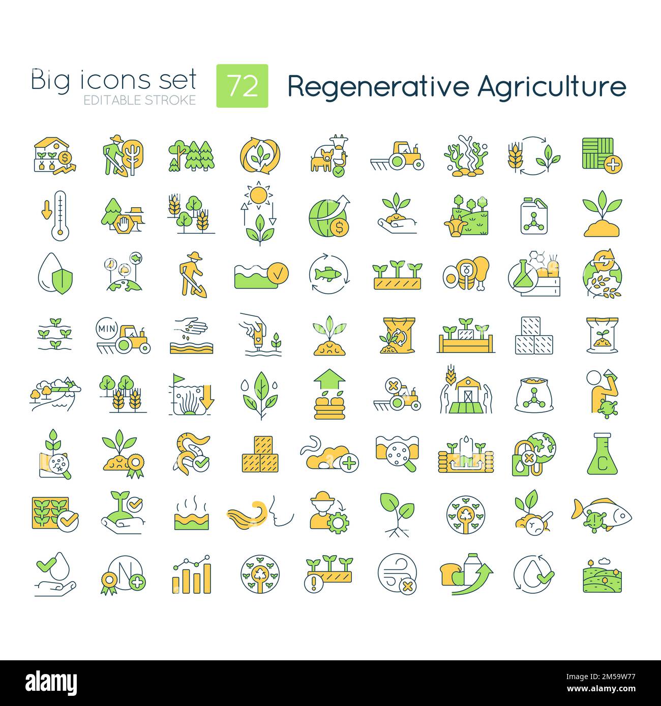 Regenerative agriculture RGB color icons set Stock Vector Image & Art - Alamy