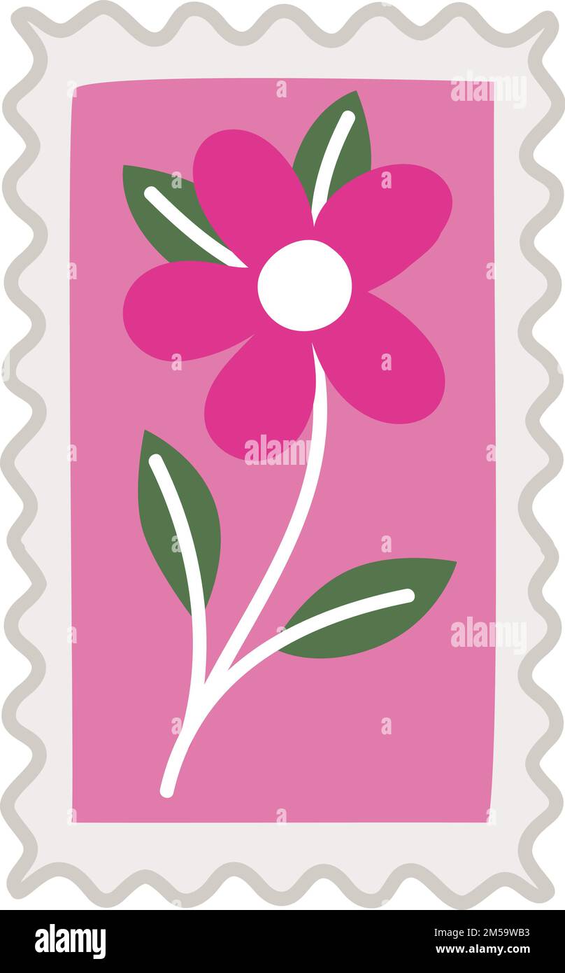 flower stamp illustration Stock Vector Image & Art - Alamy