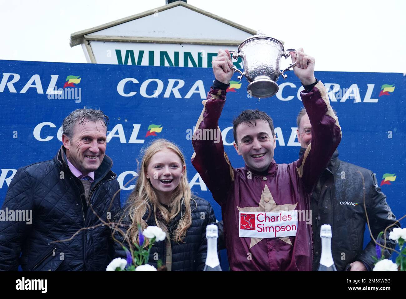 David Prichard celebrates with connections after winning the Coral ...