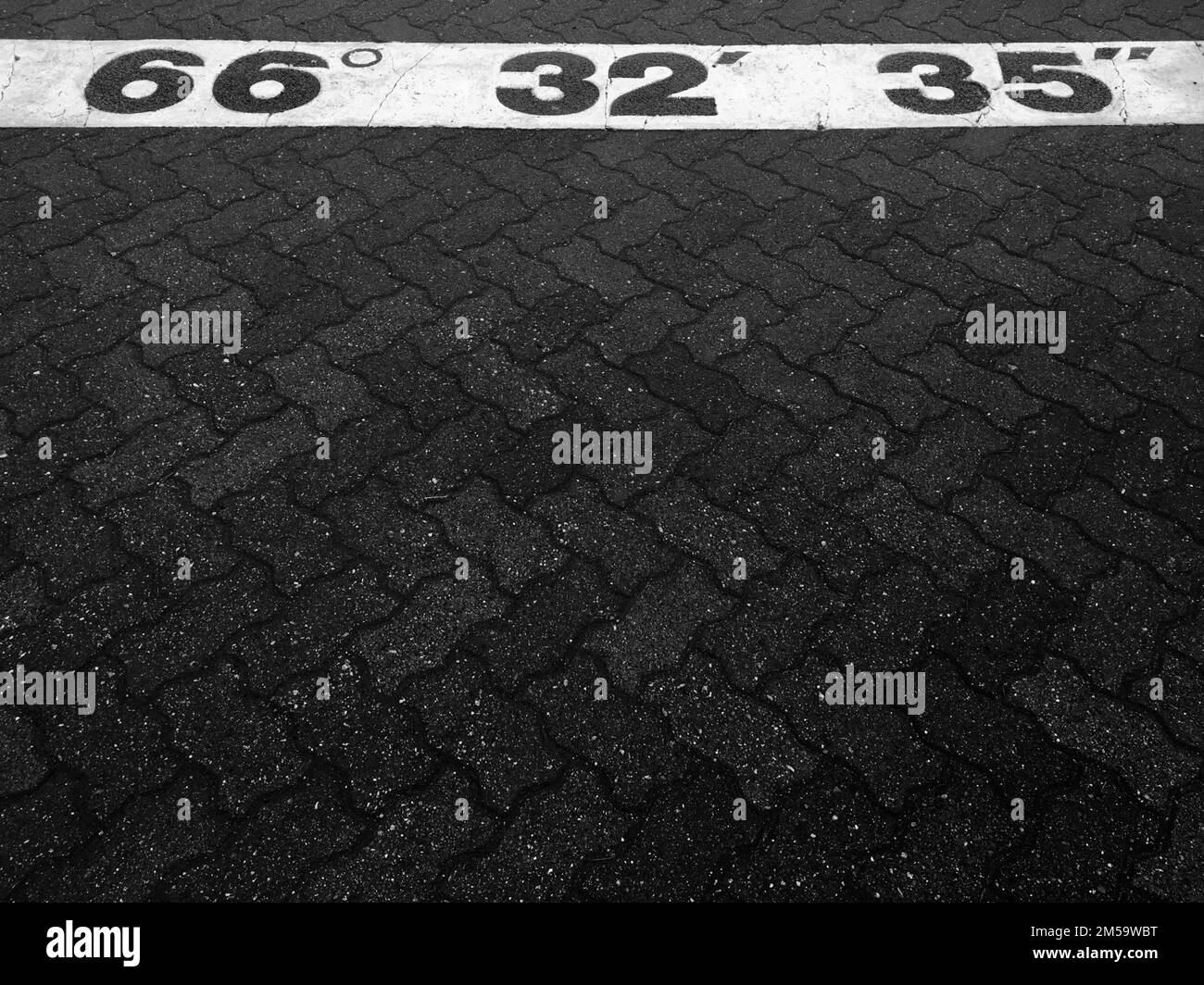 The Polar Circle numbers on the ground in Rovaniemi, Finland Stock ...