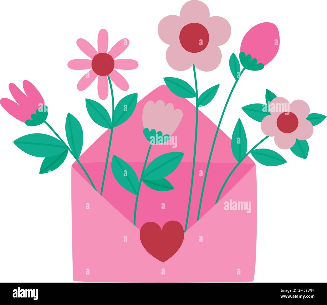 floral love letter Stock Vector Image & Art - Alamy