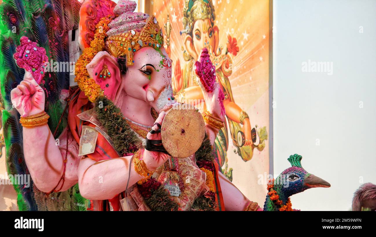 Delhi, India - People carrying Hindu God Idol Ganesh for Holy Immersion ...