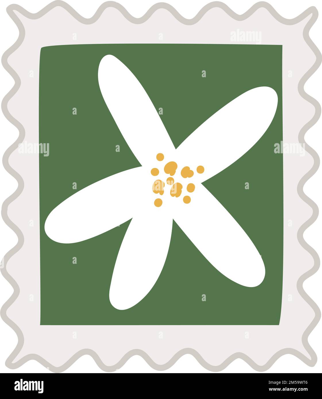 floral stamp illustration Stock Vector Image & Art - Alamy