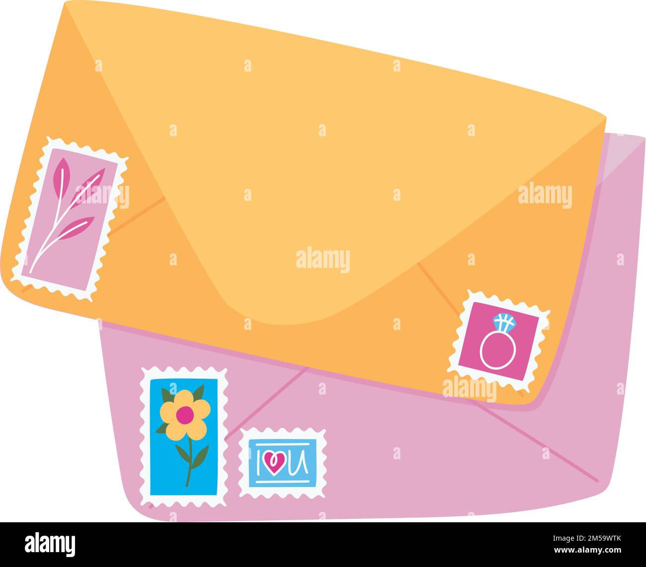 love letters illustration Stock Vector Image & Art - Alamy