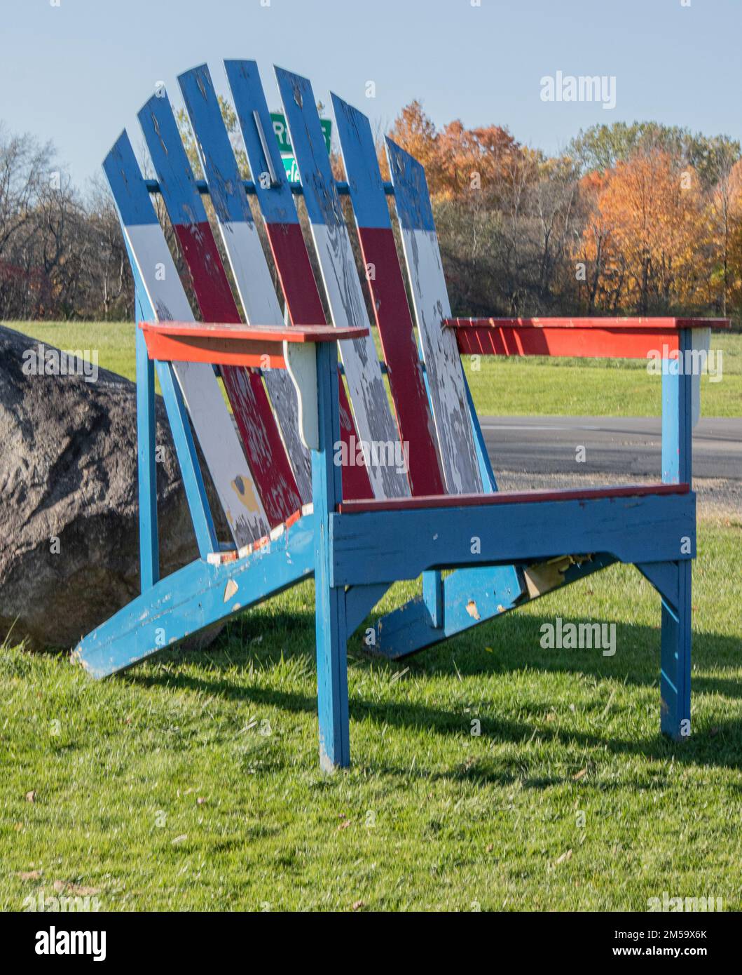 Giant Stars and stripes Flag Chair USA Stock Photo - Alamy