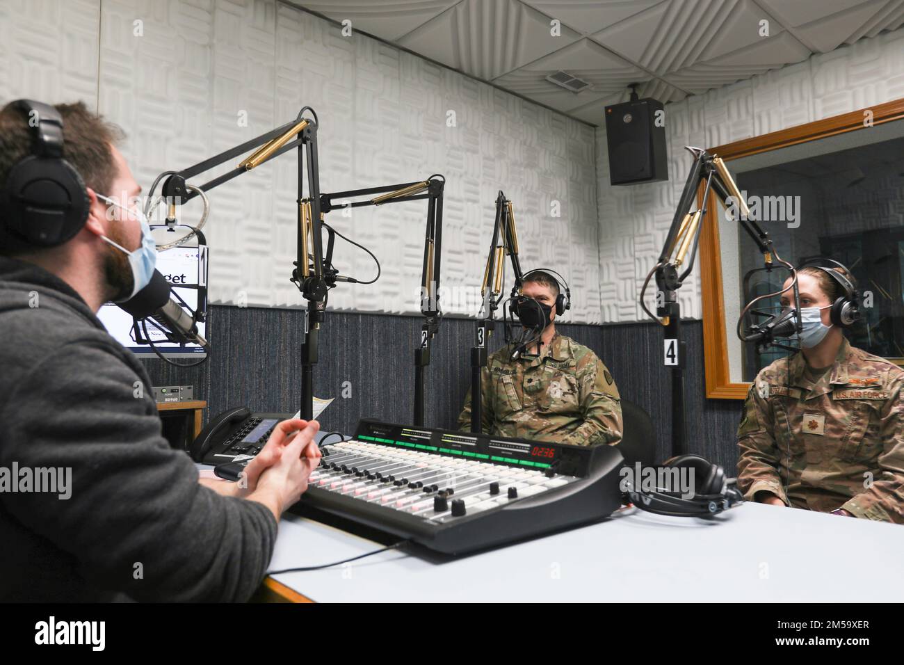 Davis Hovey, with KNOME radio station, interviews Lt. Col. Eric ...