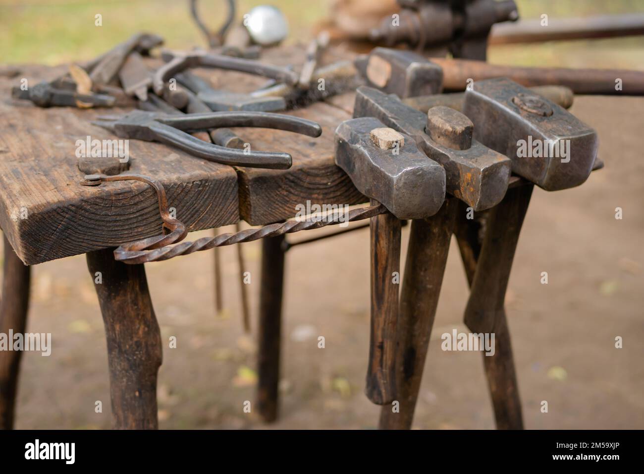 Medieval workbench hi-res stock photography and images - Alamy