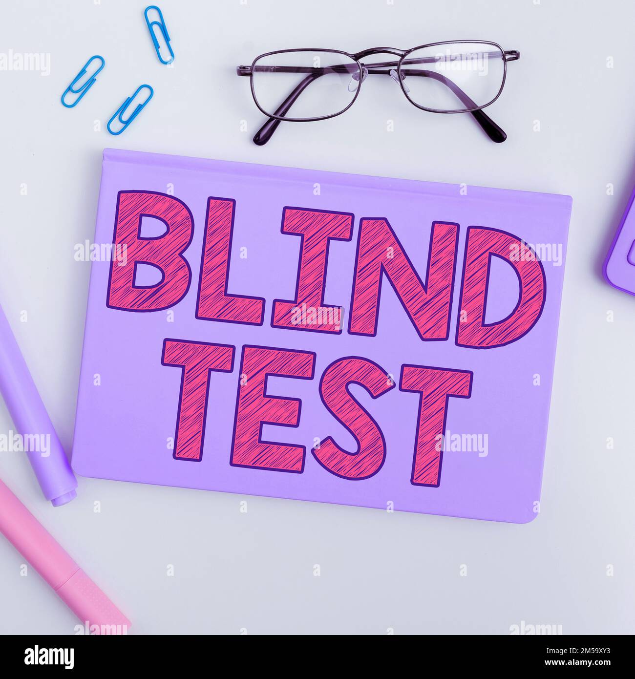 Hand writing sign Blind Test. Conceptual photo Social engagement with a ...