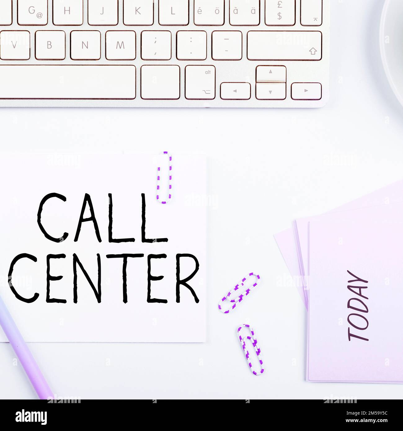 Hand writing sign Call Center. Business approach an office in which ...