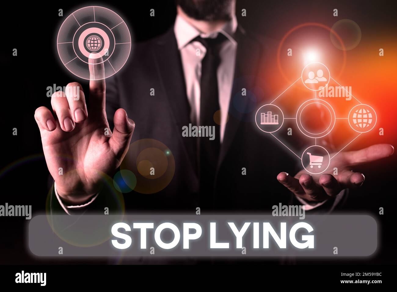 Handwriting text Stop Lying. Business overview put an end on chronic behavior of compulsive or ...