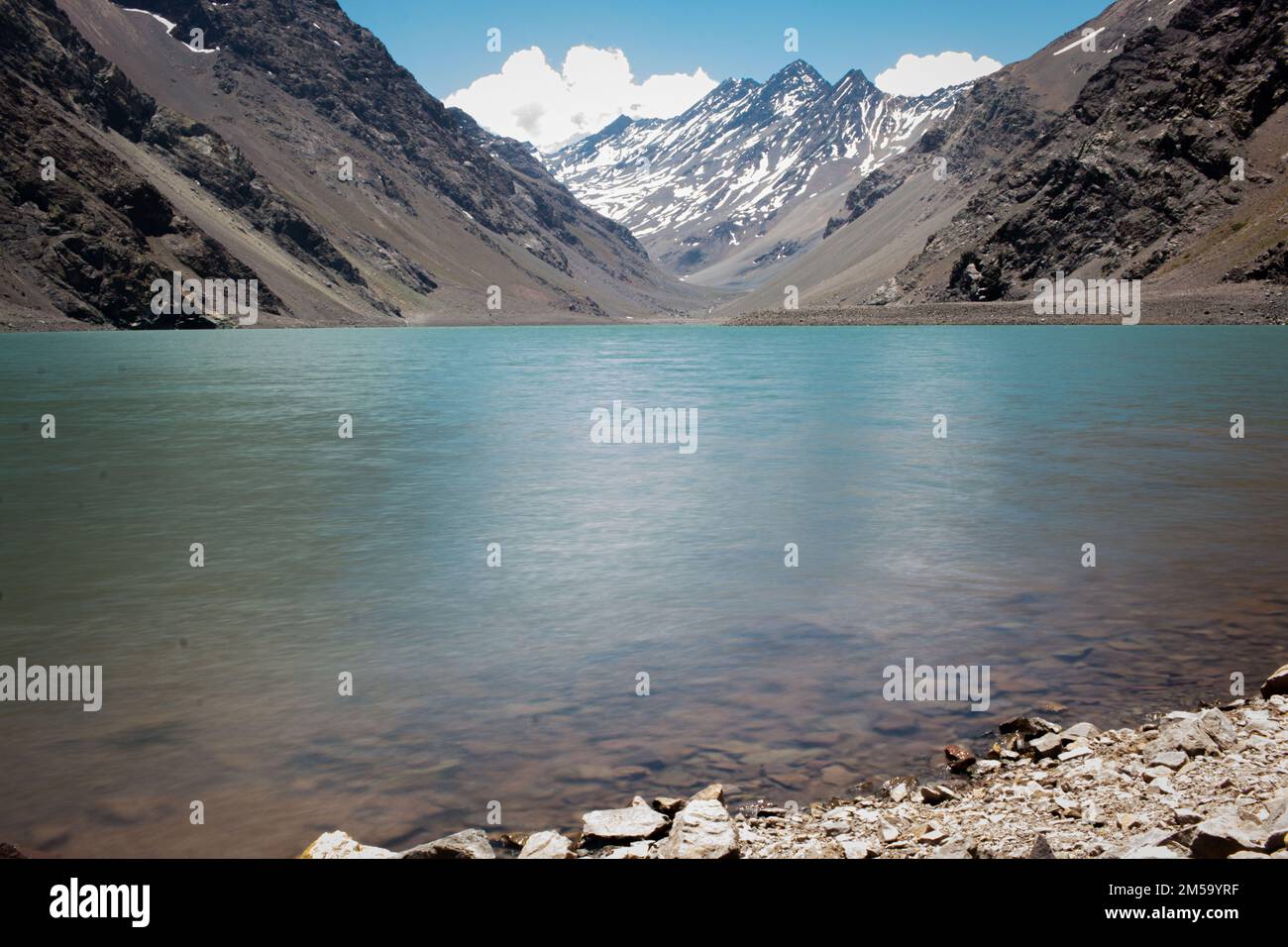 Laguna del Inca lake in Andes mountains, Chile Stock Photo - Alamy