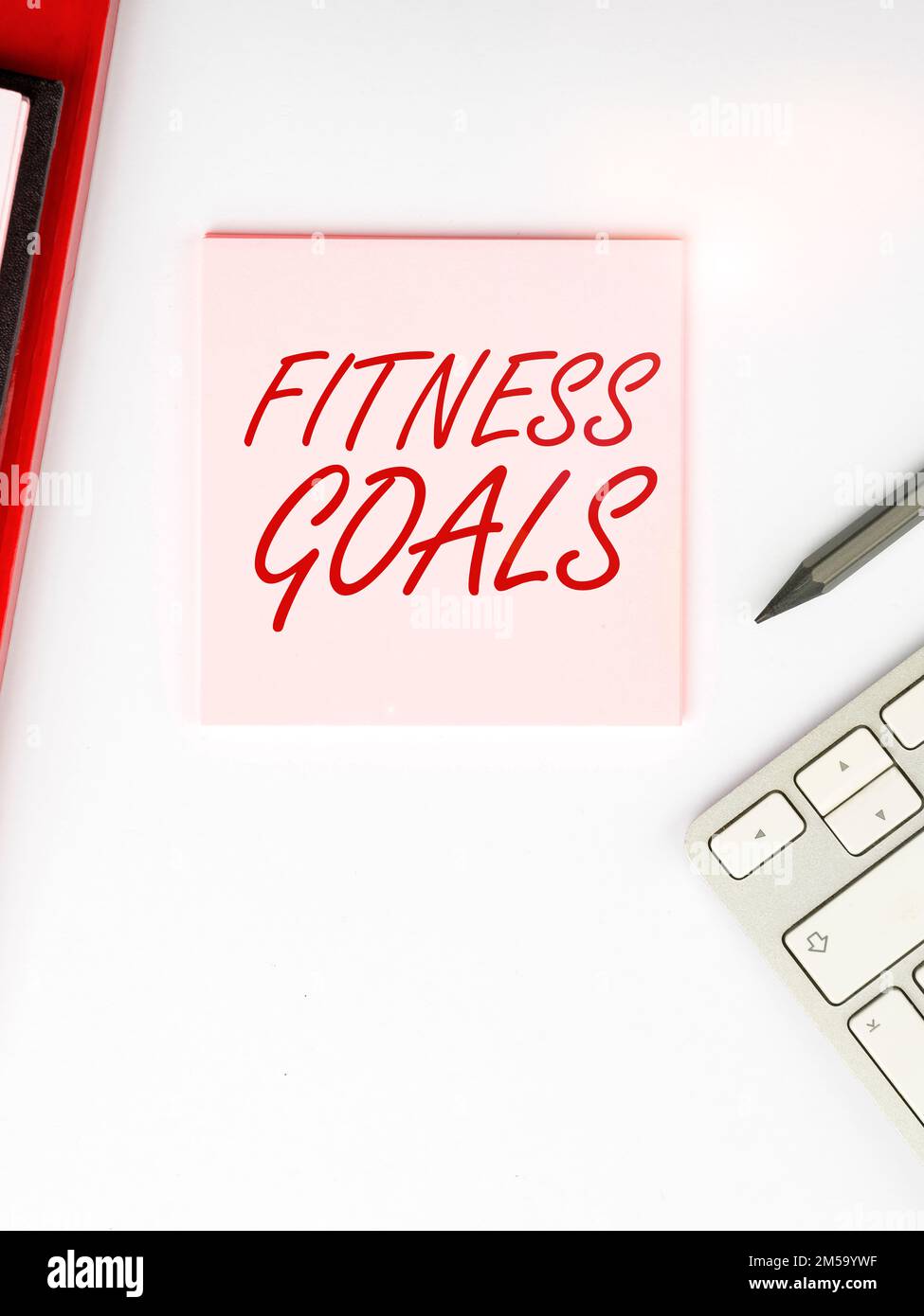 Writing displaying text Fitness Goals. Word Written on Loose fat Build ...