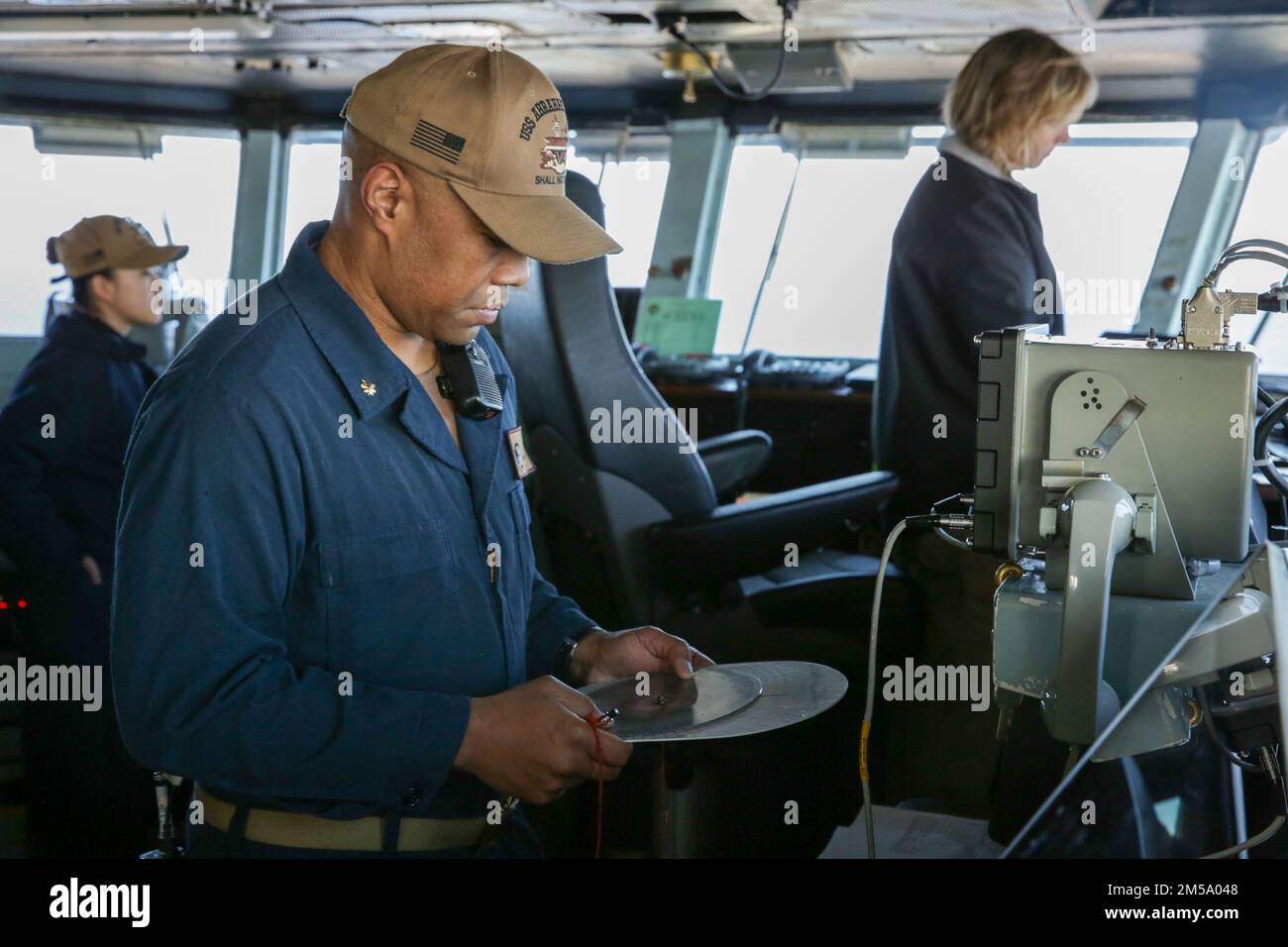 PHILIPPINE SEA (Feb. 13, 2022) U.S. Navy Lt. Cmdr. Valon Walker, damage ...
