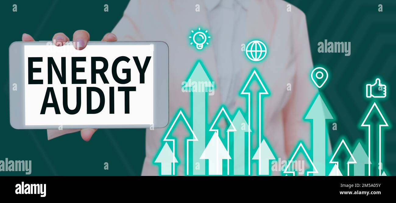 Hand writing sign Energy Audit. Business approach assessment of the ...