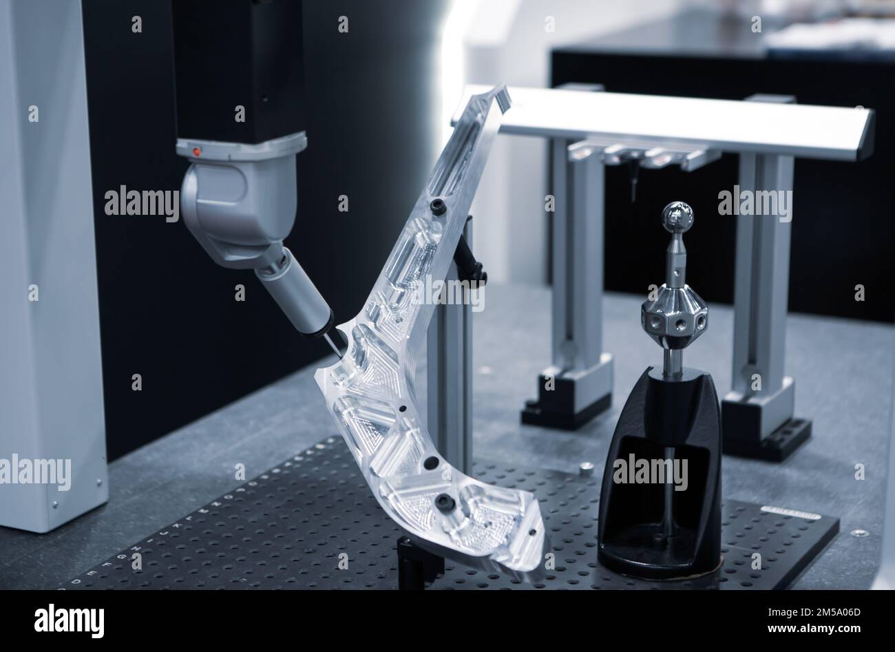 CMM Coordinate Measuring Machine probe measuring workpiece in ...