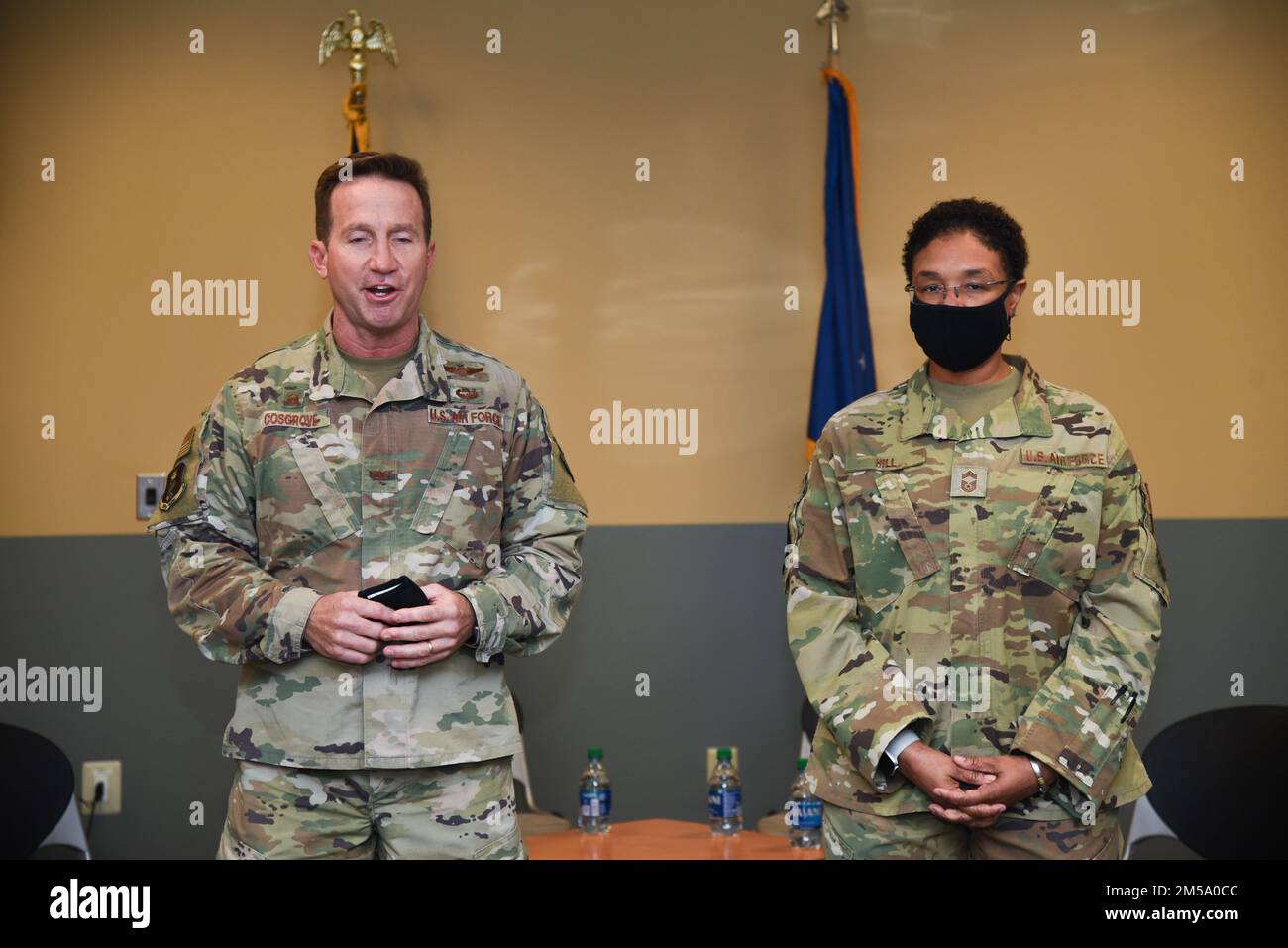 Air National Guard Col. John Cosgrove, left, 108th Wing commander ...