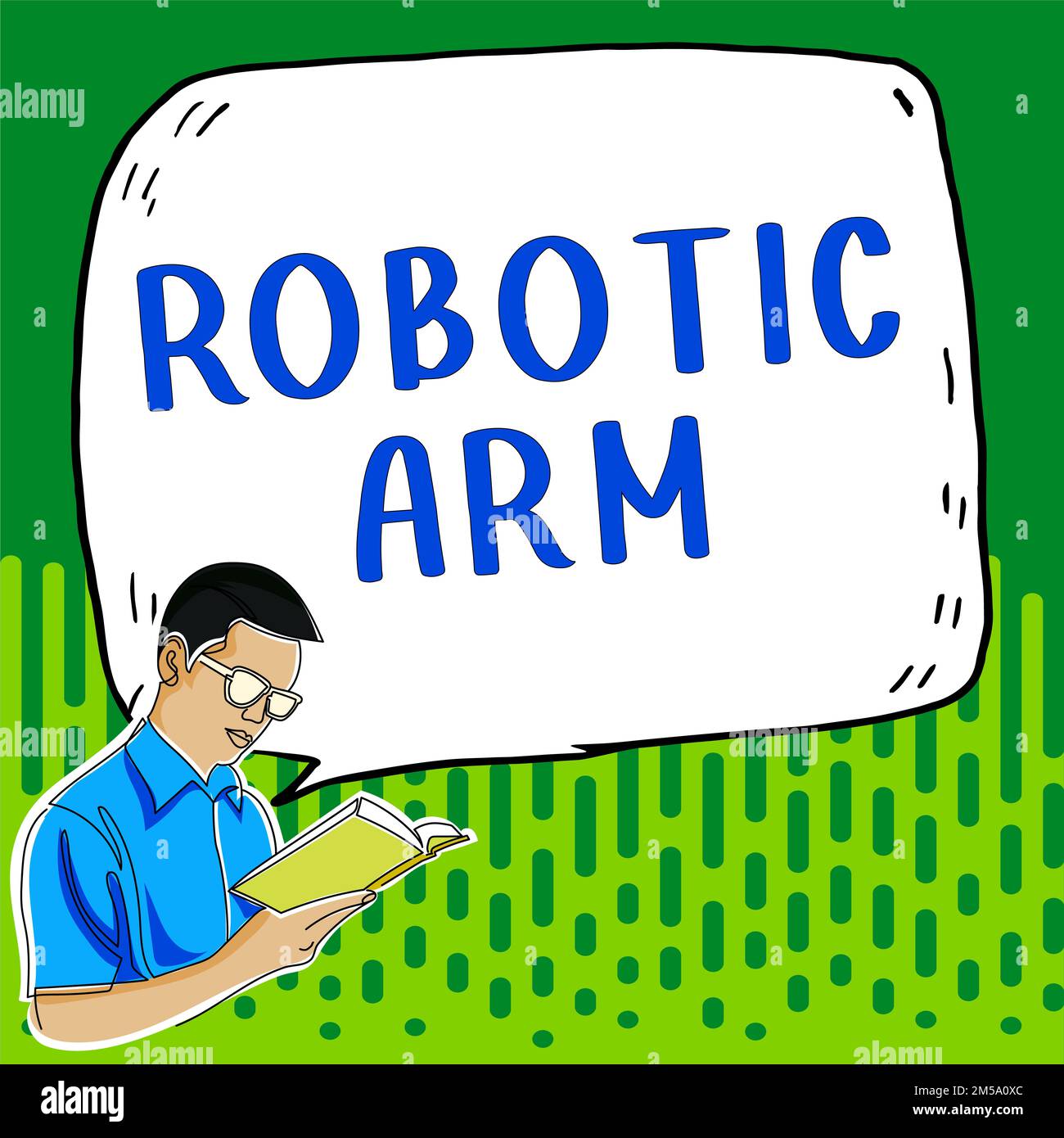 Conceptual caption Robotic Arm. Business approach programmable ...