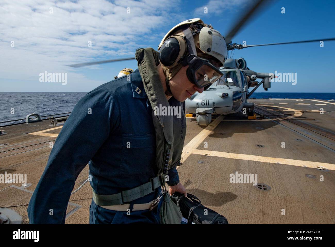PHILIPPINE SEA (Feb. 13, 2022) Lt. Luke Dundon, a Catholic chaplain ...