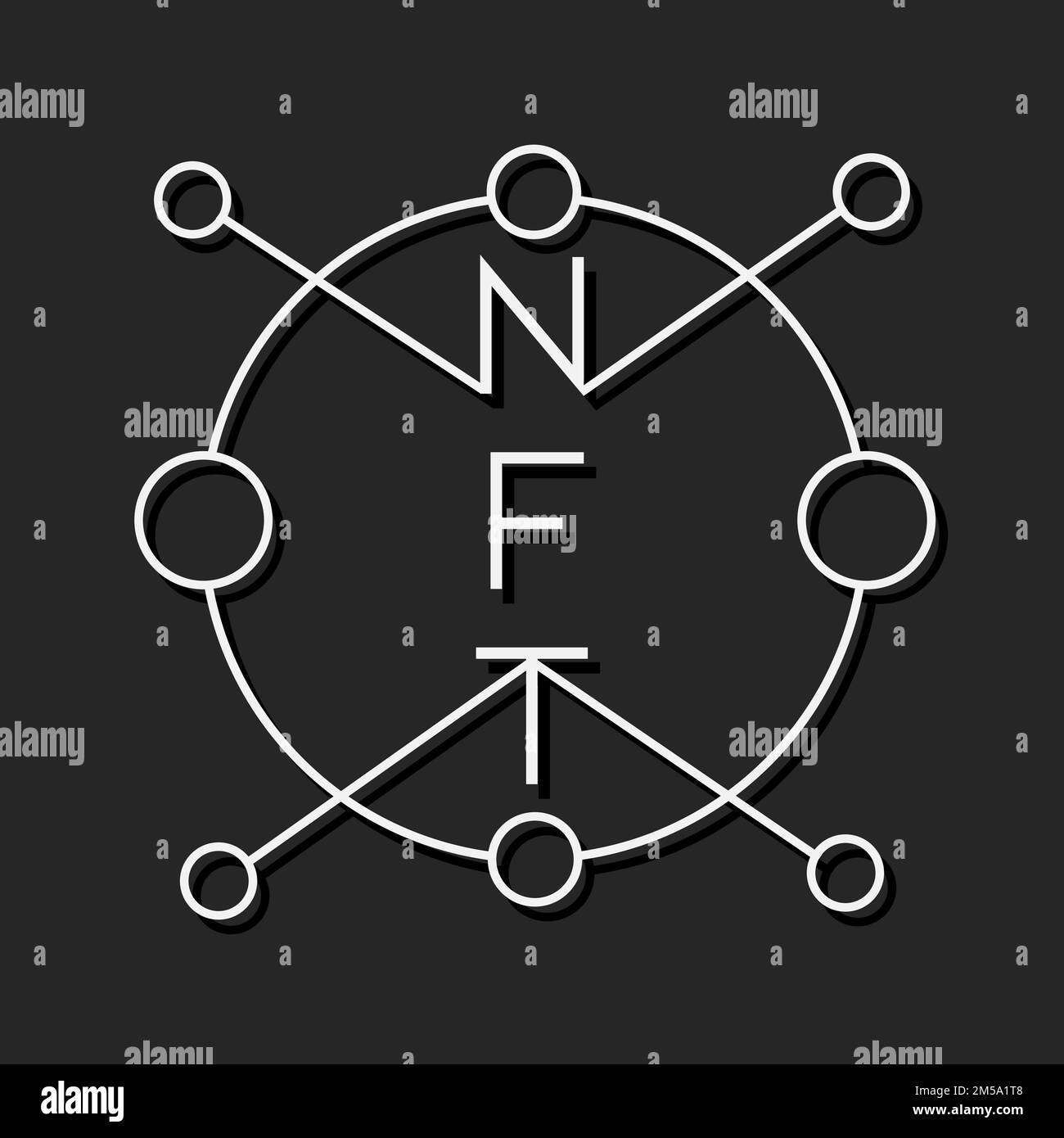 NFT technology line icon. Crypto Icon or Logo Symbol vector ...