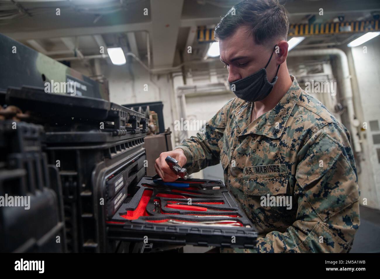 PACIFIC OCEAN (Feb. 14, 2022) U.S. Marine Corps Cpl. Gavin Canine, a ...