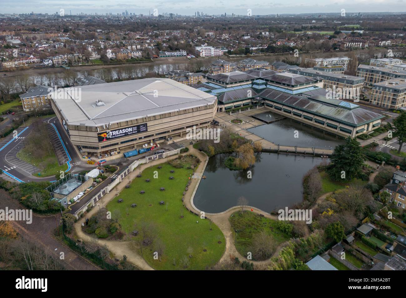 Aerial view of the National Archives in Kew, West London, UK Stock ...