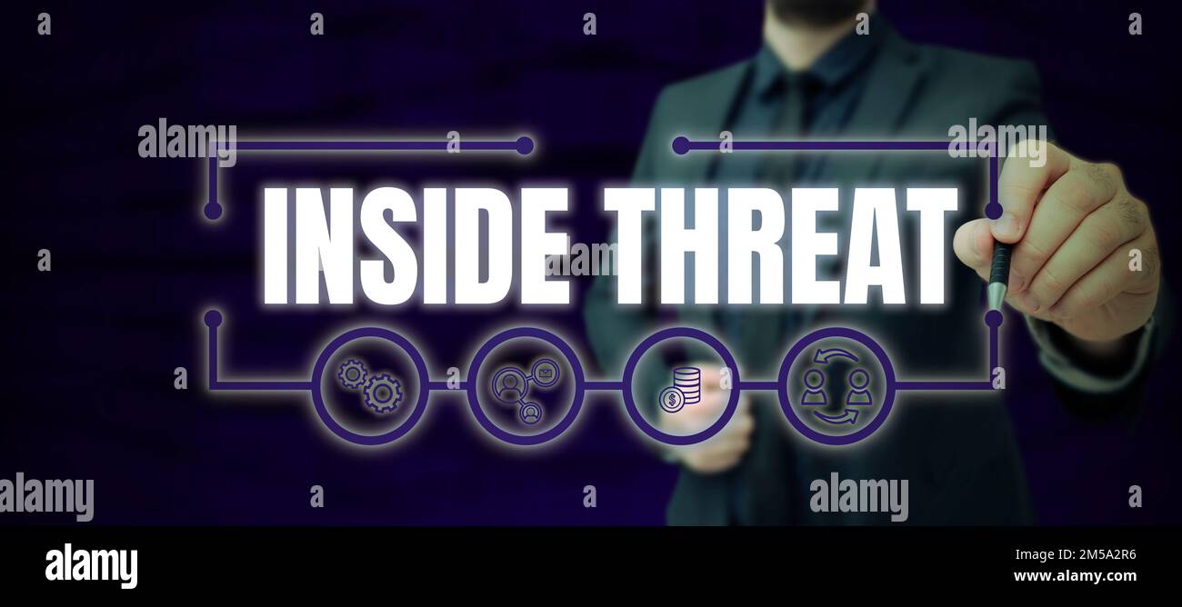 Sign displaying Inside Threat. Business idea Information that only an ...