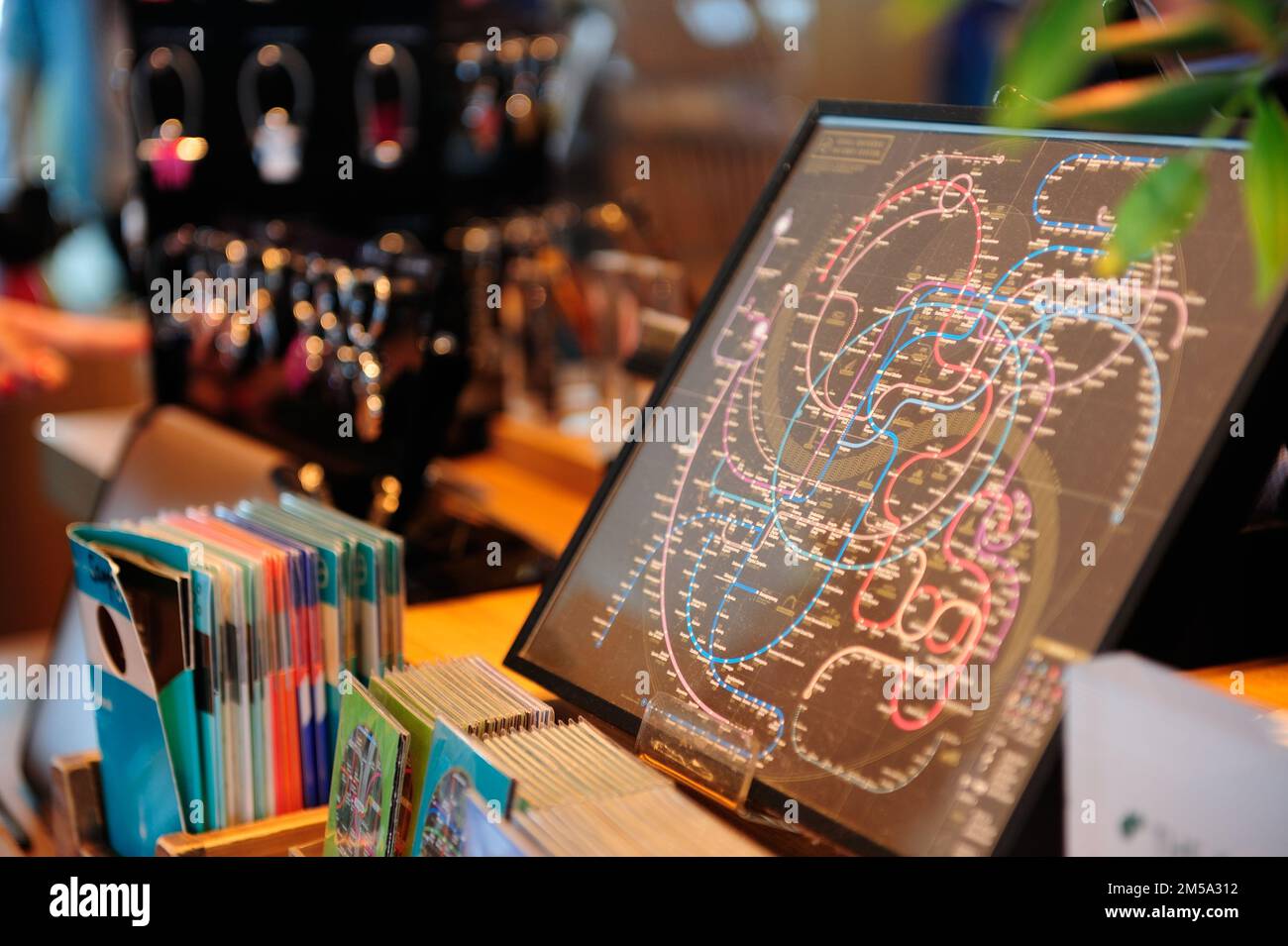 A working table with map on screen Stock Photo - Alamy